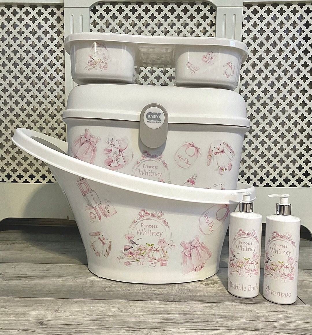 Personalised Baby Shnuggle Bath Set - Etsy UK