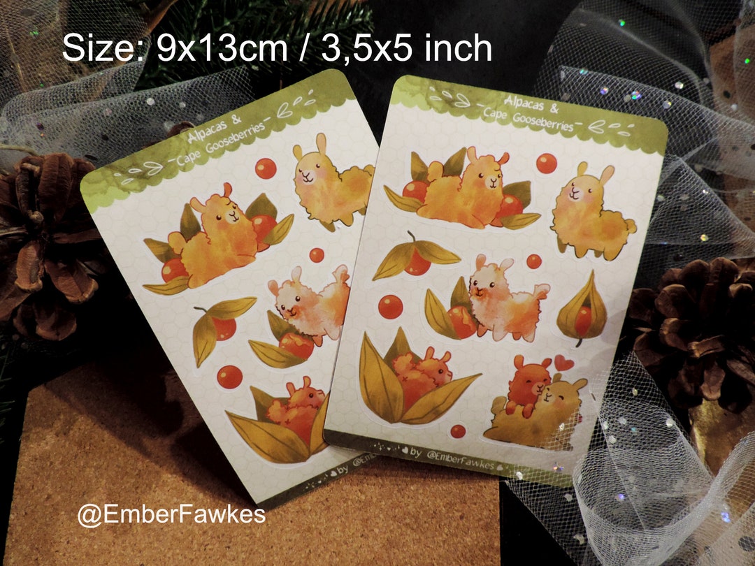 Alpacas and Cape Gooseberries Sticker Sheet (paper) - Etsy