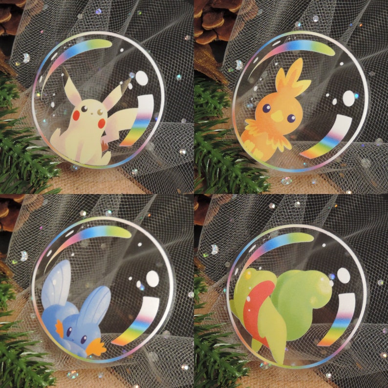 Pokémon in Bubbles Clear Waterproof Vinyl Stickers - Etsy