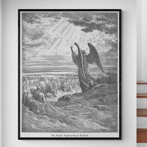 Angel Appears to Joshua Commander of God's Army Gustave Dore Antique ...