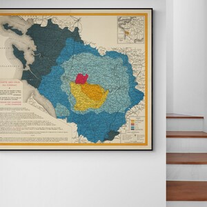 Map of the Wine Growing Regions of Cognac France Historical French ...