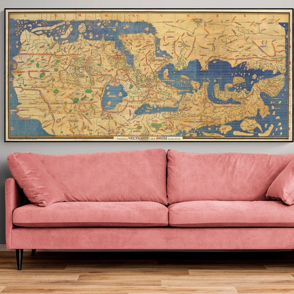 Arabic Map of the World - Etsy UK