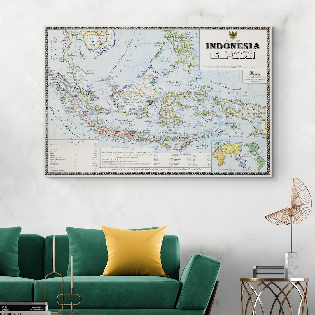1963 Map of Indonesia Asian Geography Indonesian Java Cartography ...