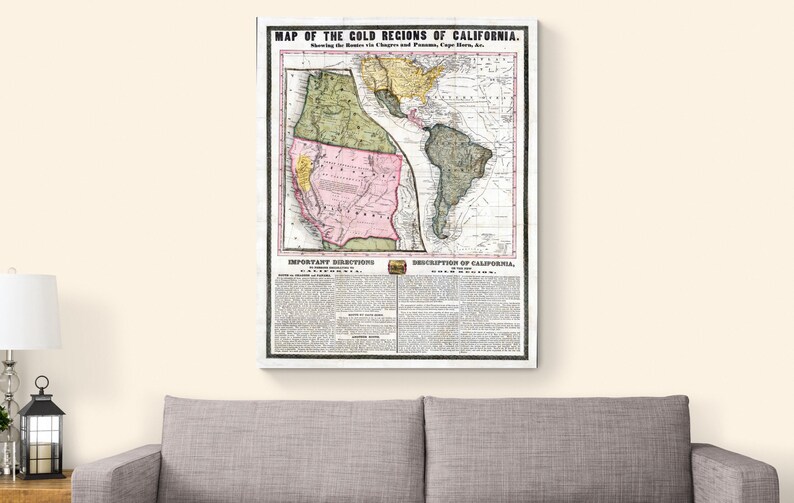 1849 Map of the Gold Regions of California – Historic California Gold ...
