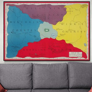 1920 Map of the Marvelous Land of Oz Fantasy Geography Nursery Literary ...