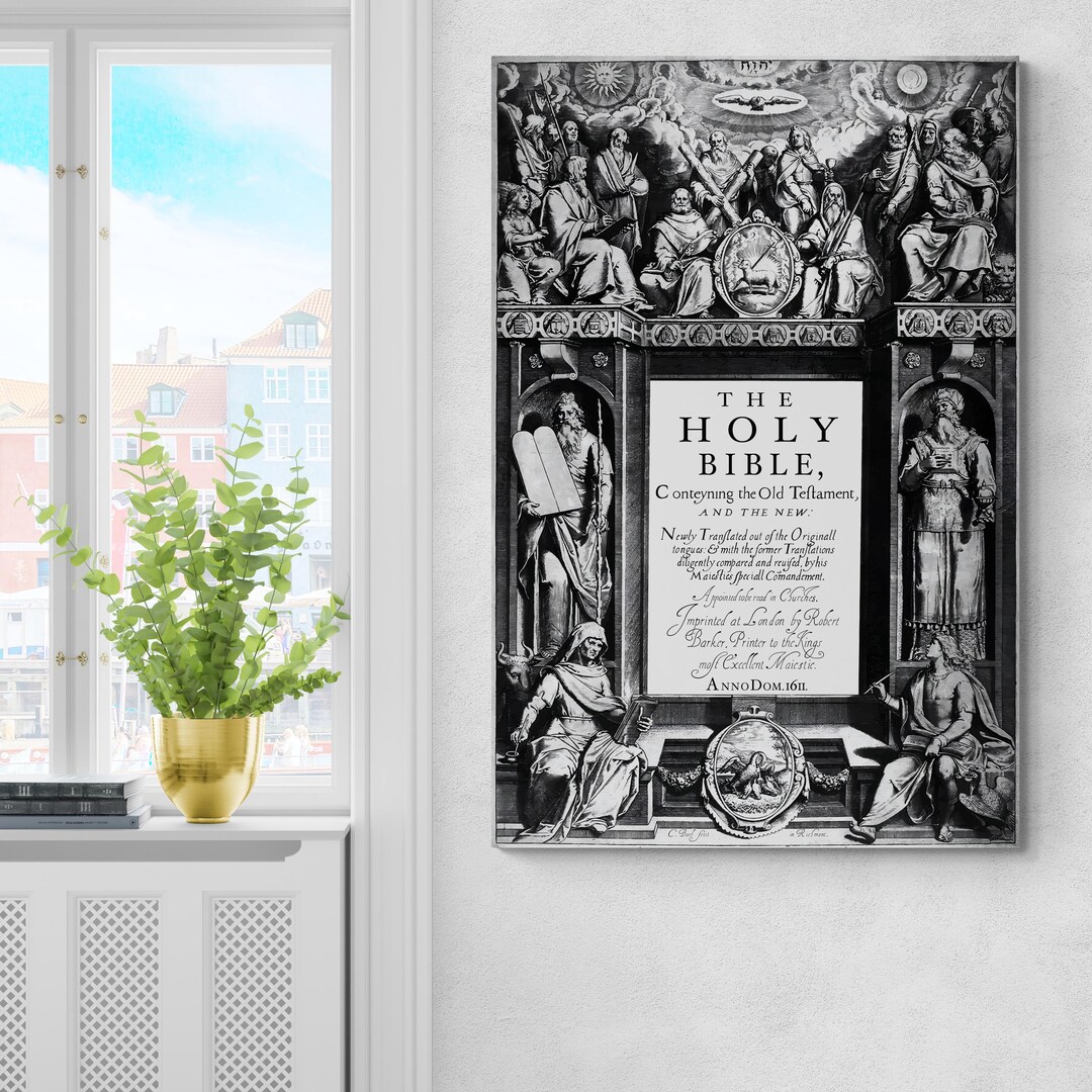 1611 King James Bible Title Page – First Edition Protestant Scripture ...