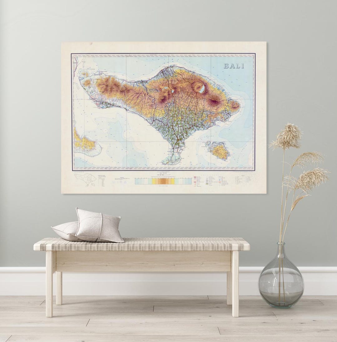 1955 Map of Bali Indonesian Province Asian Geography Indonesian History ...