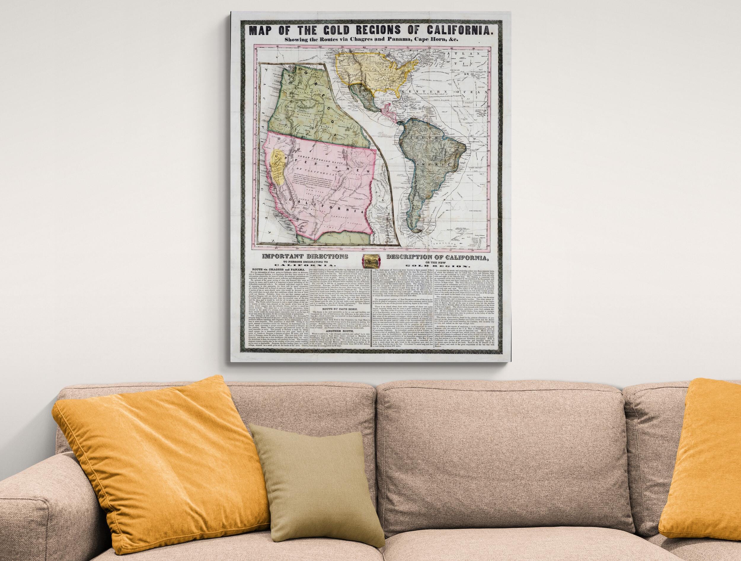 1849 Map of the Gold Regions of California – Historic California Gold ...