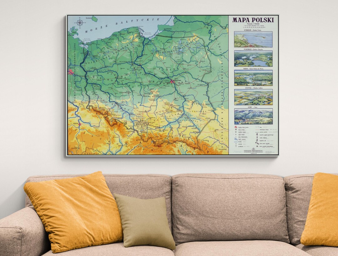 1960 Educational Map of Poland – Cold War Era Geographic & Political ...