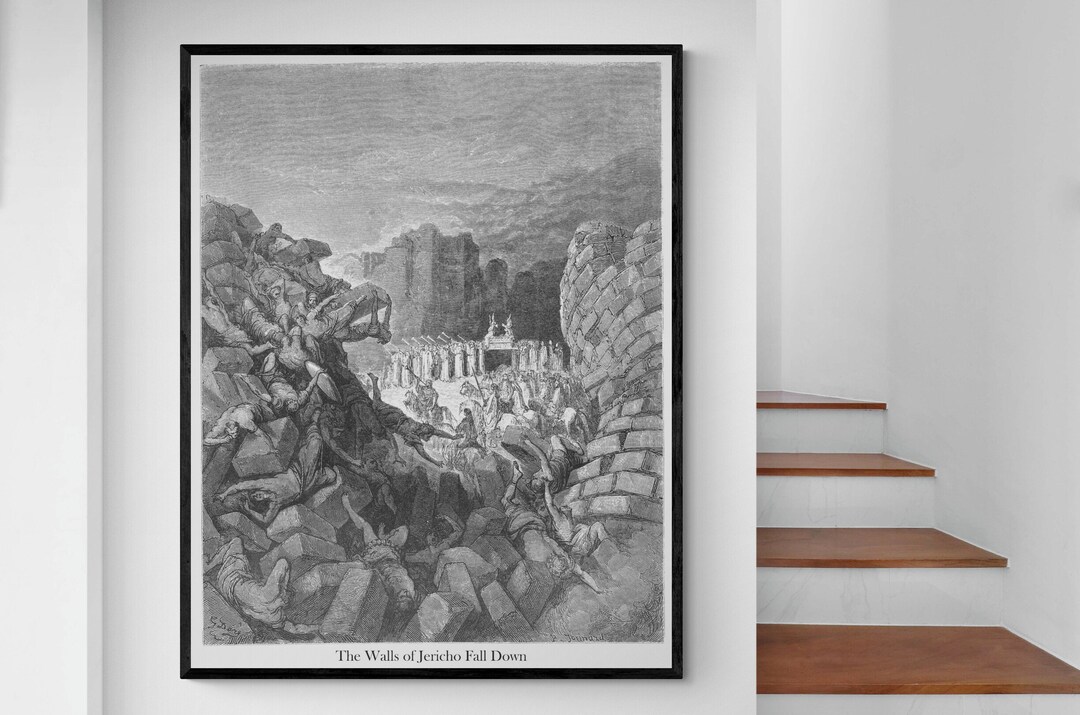 The Walls of Jericho Fall Down Gustave Dore Antique Christianity ...