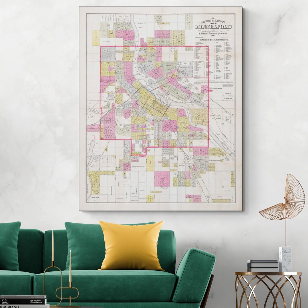 1881 Map of Minneapolis Minnesota – Historic City Plan Showing Streets ...