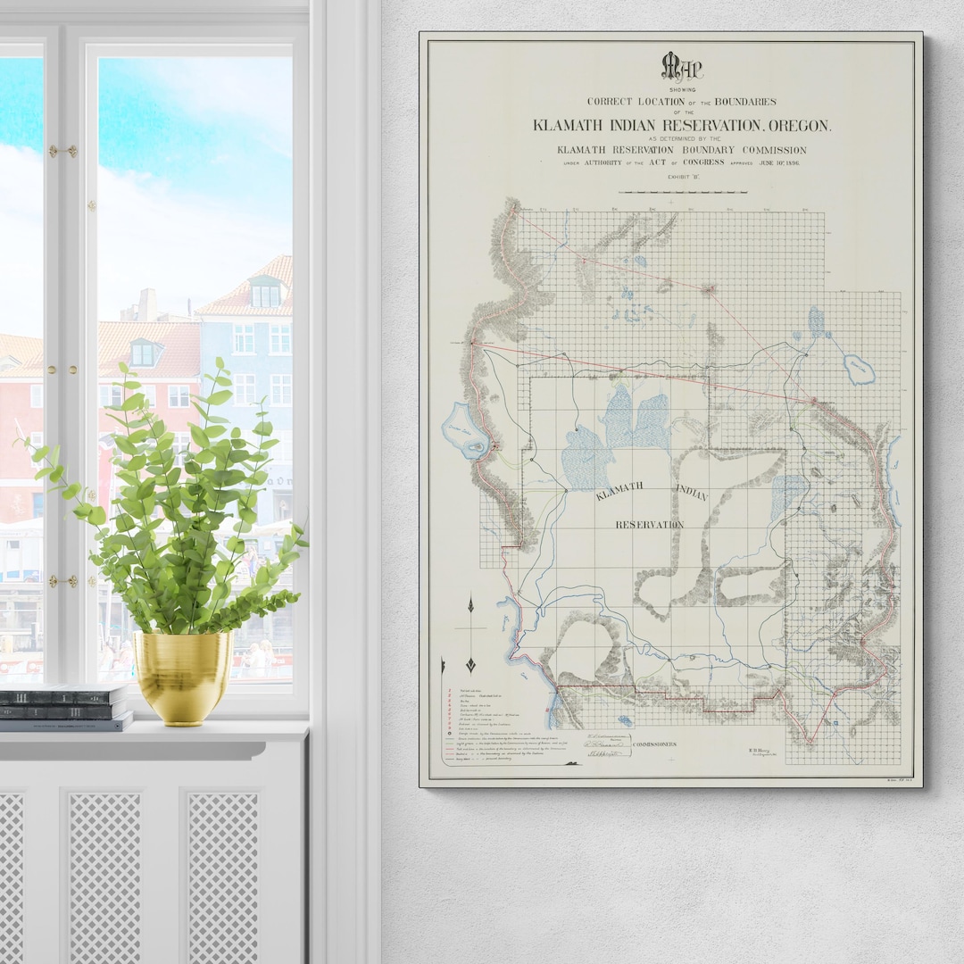 1896 Map of Klamath Indian Reservation – Historic Cartography Bureau of ...