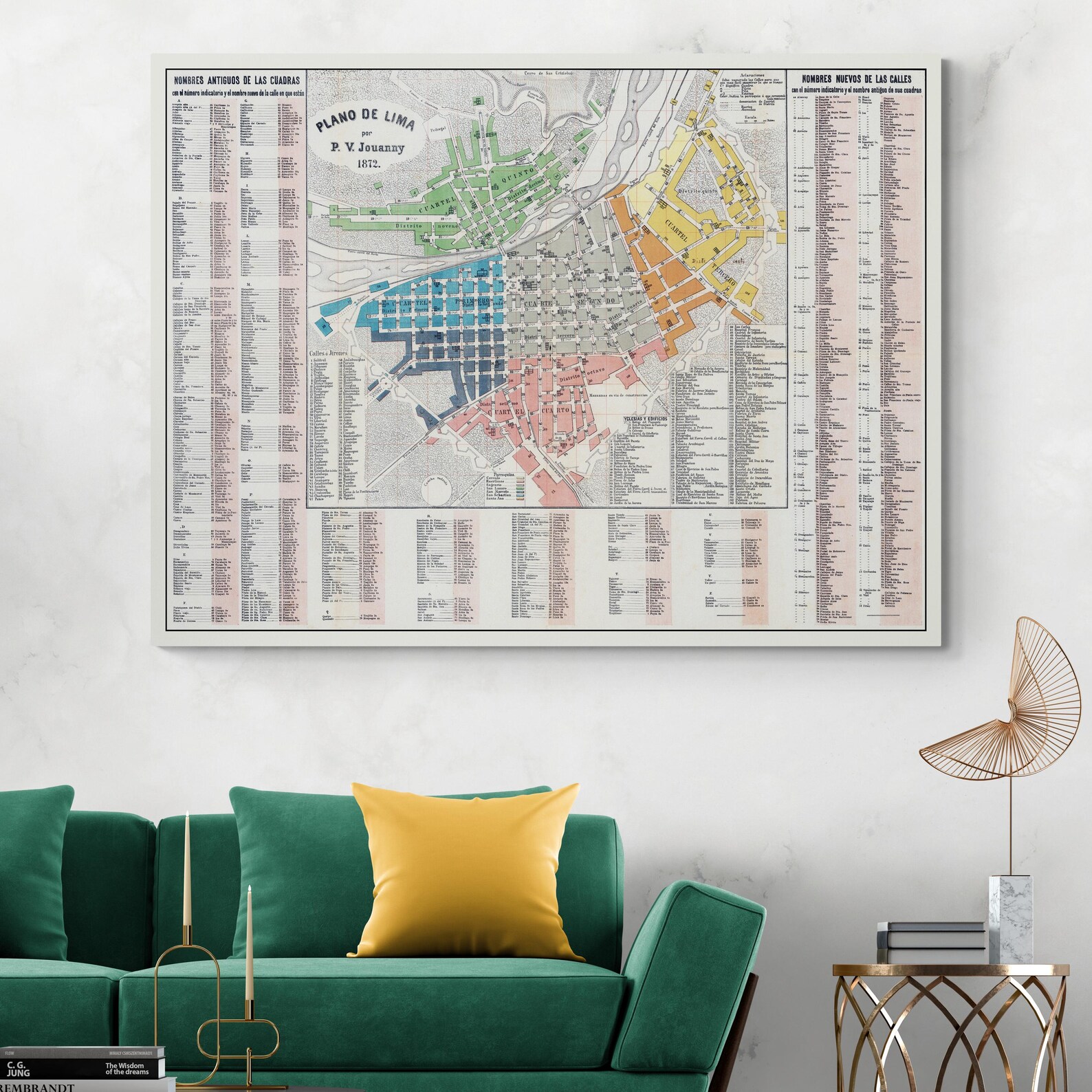 1872 Map of Lima Peru – Historic Urban Map Showing Streets, Plazas ...
