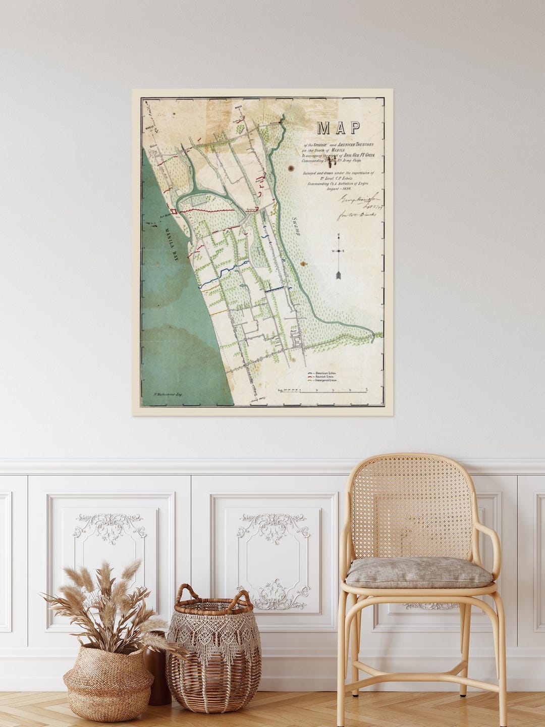 1898 Military Map of Manila Philippines Philippine Revolution Filipino ...