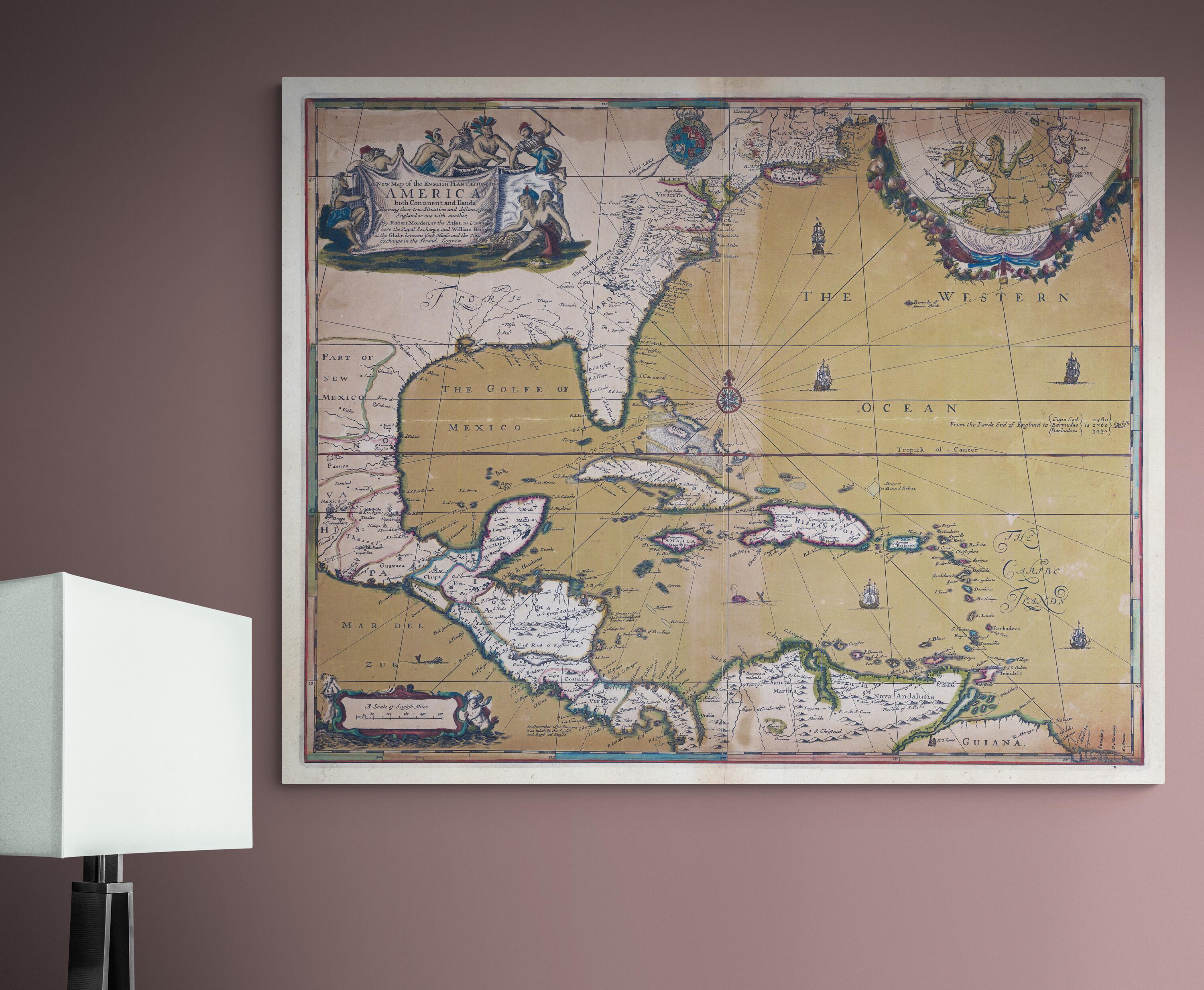 1673 Map of British Colonies in America – Early Colonial American ...