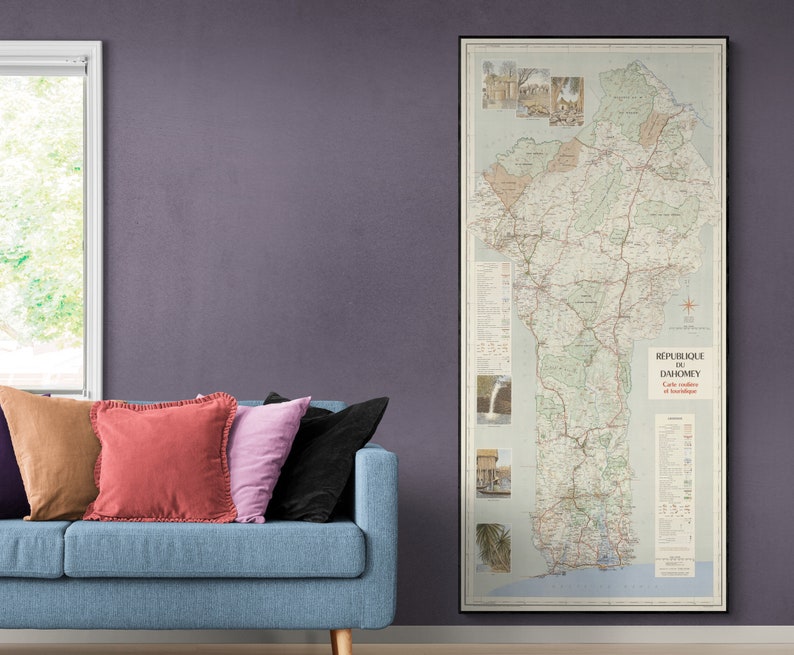 1968 Map of Benin Africa West African Geography Antique Cartography ...