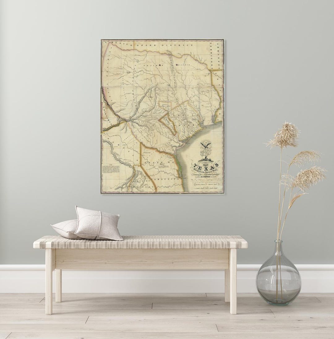 1830 Stephen F Austin Map of the Republic of Texas American Geography ...