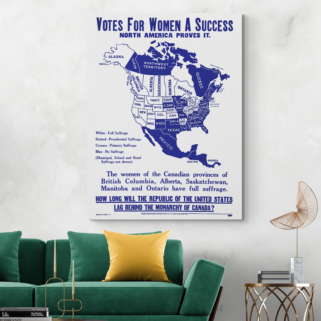 1917 Women’s Suffrage Victory Map of the United States – Historic ...