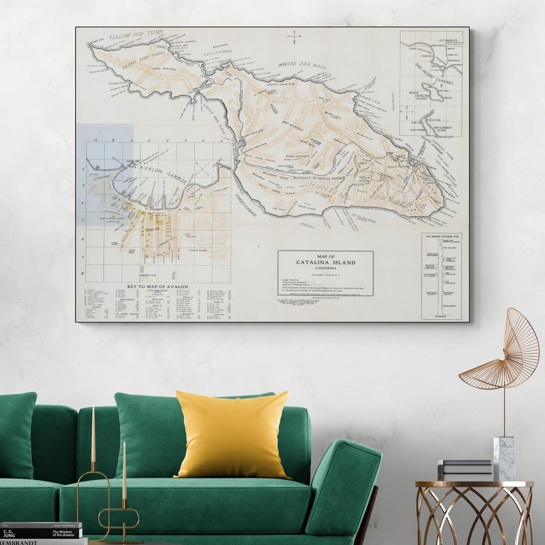 1913 Map of Catalina Island California – Historic Santa Catalina Map ...