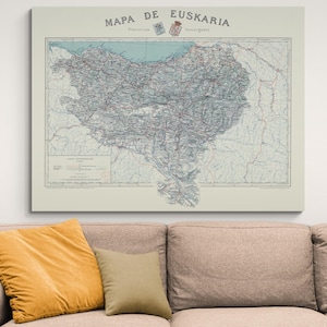 1905 Map of the Basque Country – Historic Cartography Showing Euskadi ...