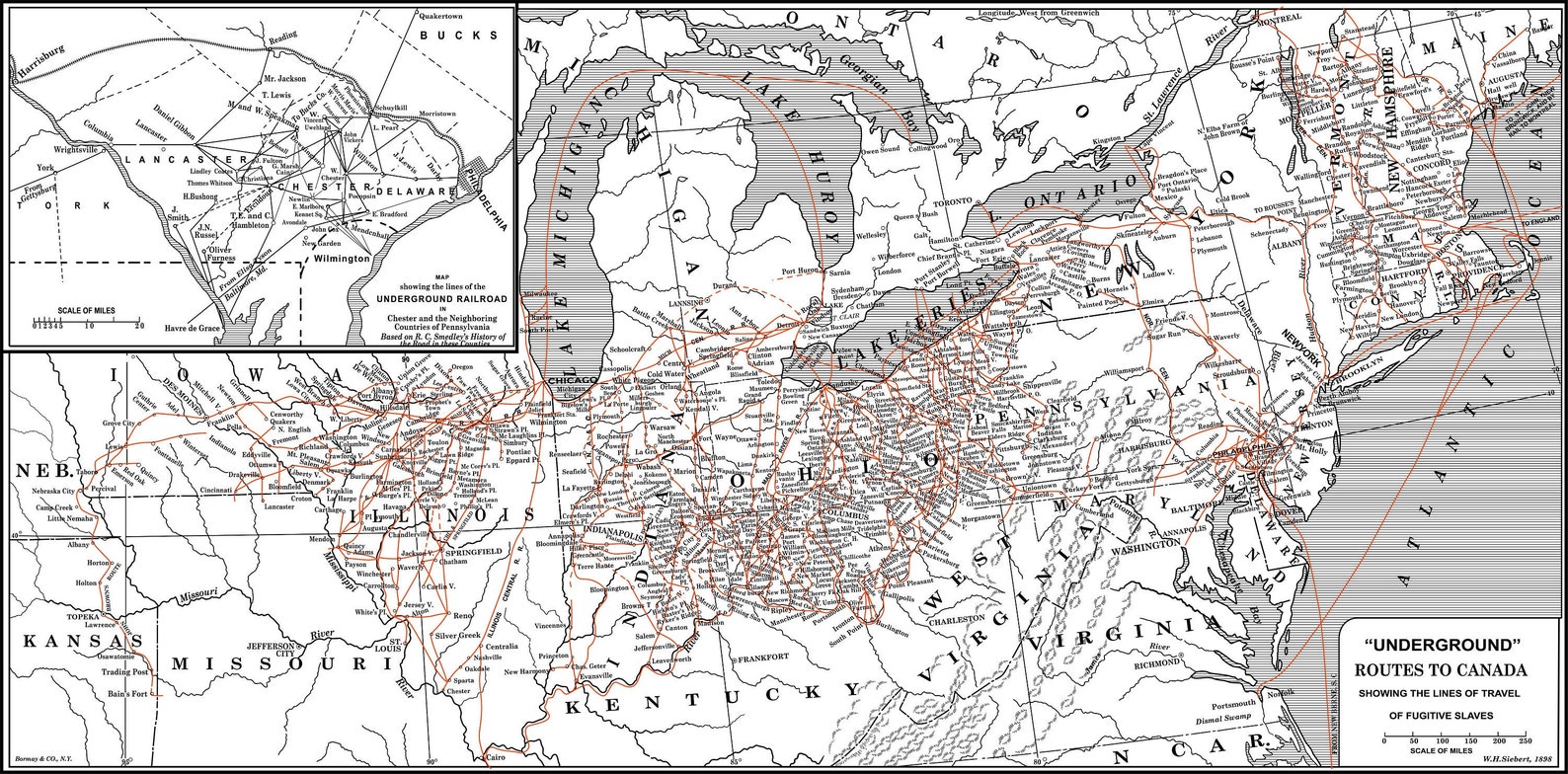 Map of the Underground Railroad Road to Freedom Harriet Tubman African ...