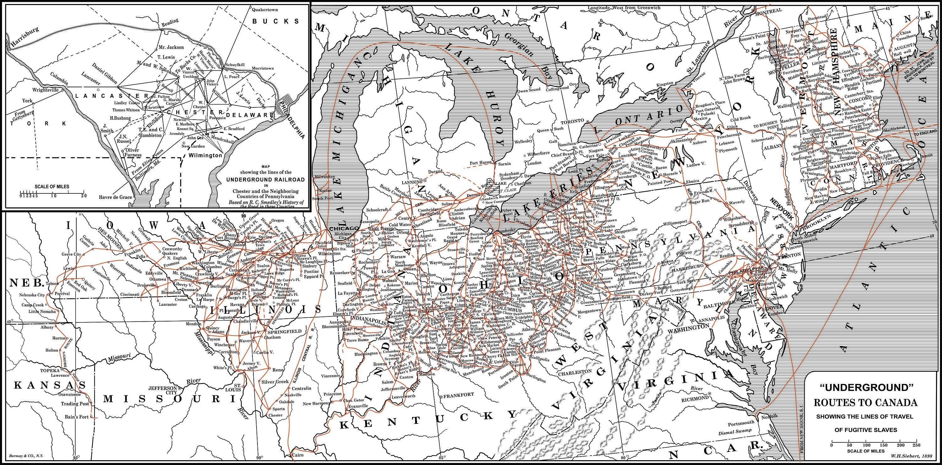 Map of the Underground Railroad Road to Freedom Harriet Tubman African ...