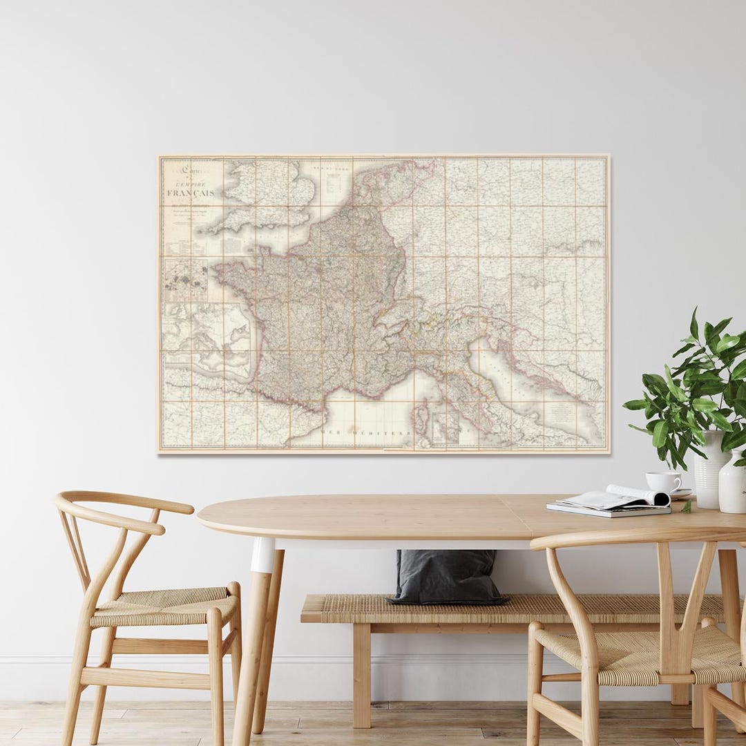 1813 Massive Wall Map of France First French Republic Empire European ...
