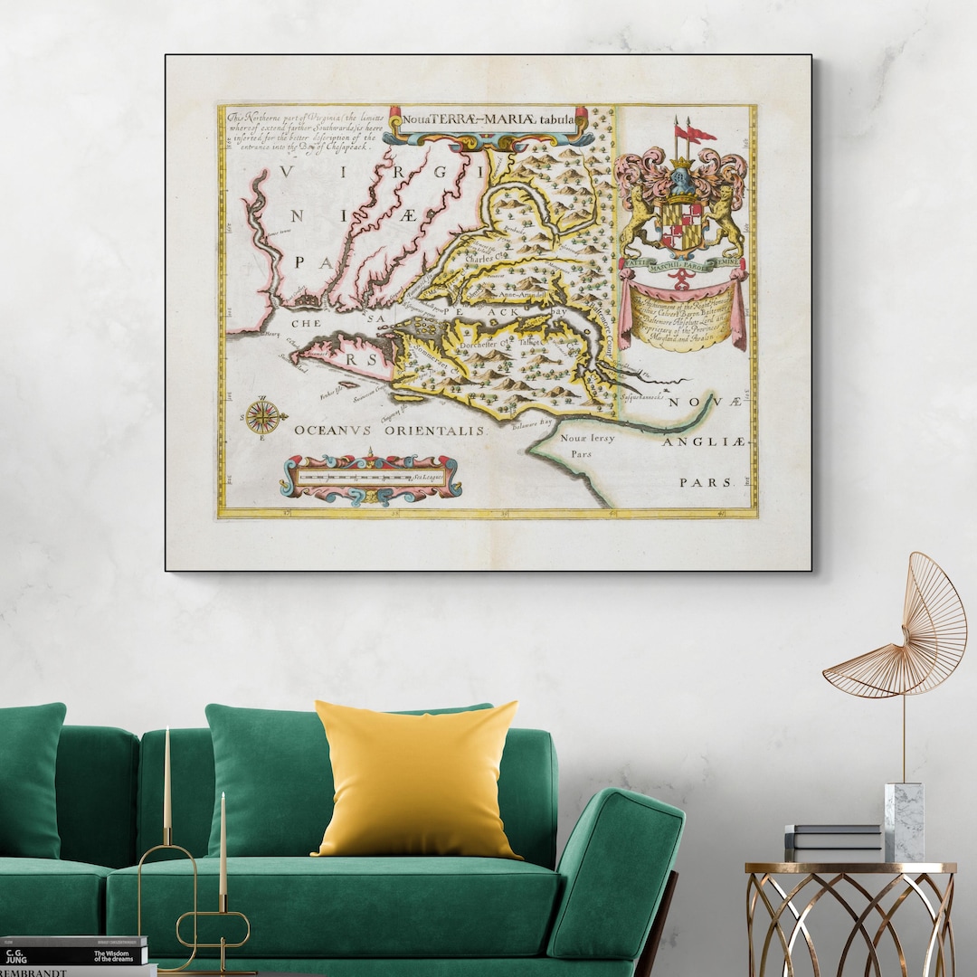 1671 Lord Baltimore Map of Maryland – Early Colonial American ...