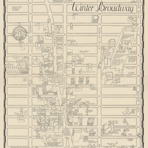 Map of Broadway Theatre District in Midtown Manhattan New York City NYC ...
