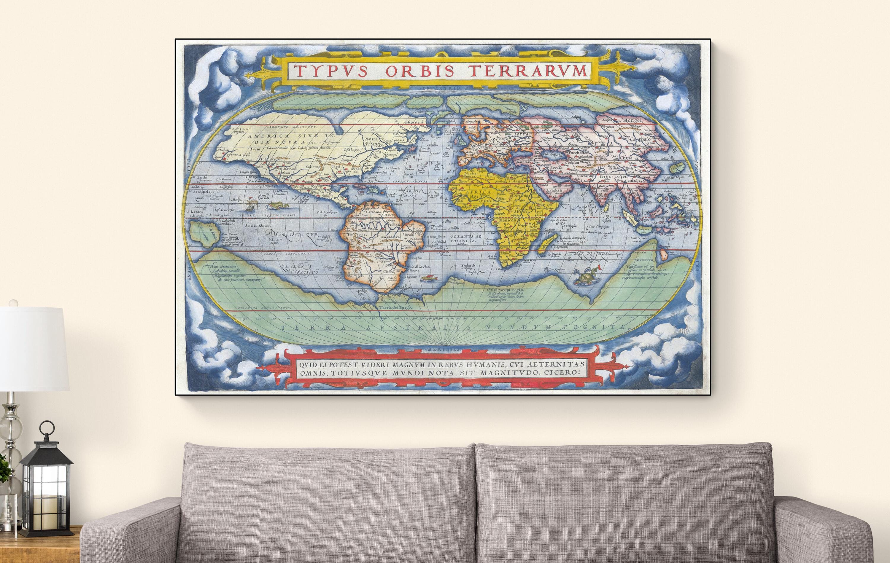 1572 World Map by Abraham Ortelius – Renaissance-era Global Cartography ...