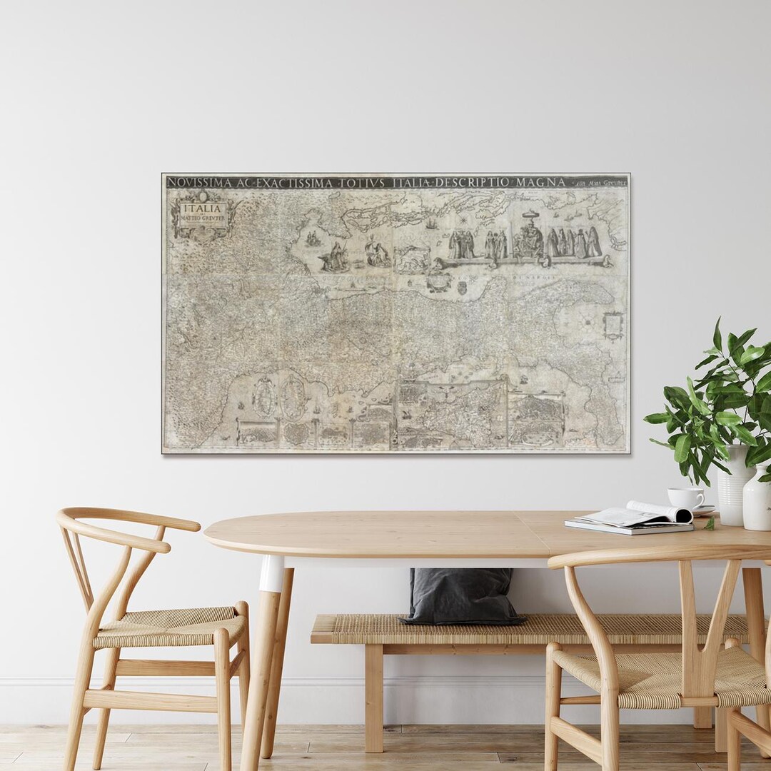 1630 Wall Map of Italy European History Geography Antique Italian ...