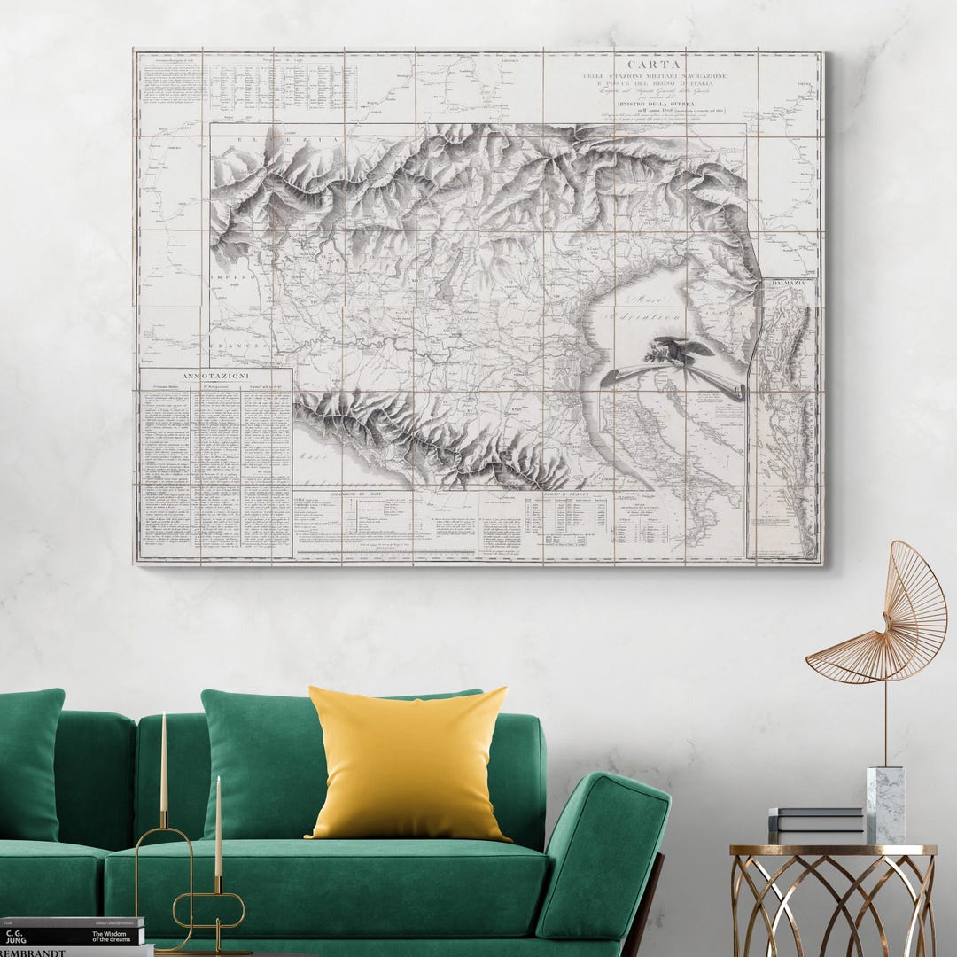 1810 Map of Northern Italy – Napoleonic Era European History Depicting ...