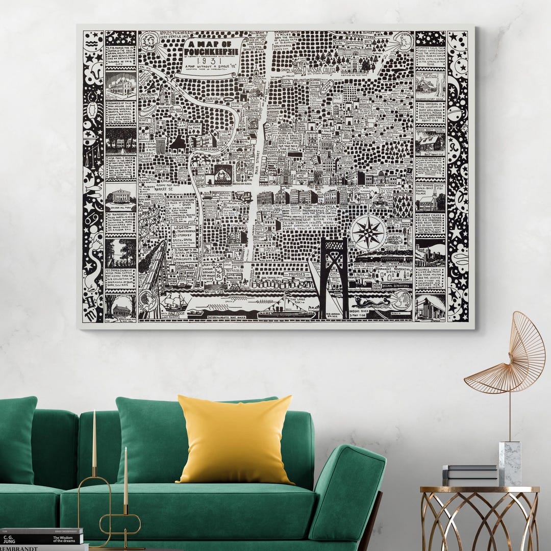 Pictorial Map of Poughkeepsie New York – Hudson Valley City – Streets ...