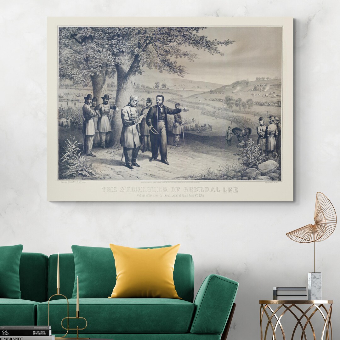 Surrender of General Lee to Ulysses S. Grant – 1865 Civil War ...