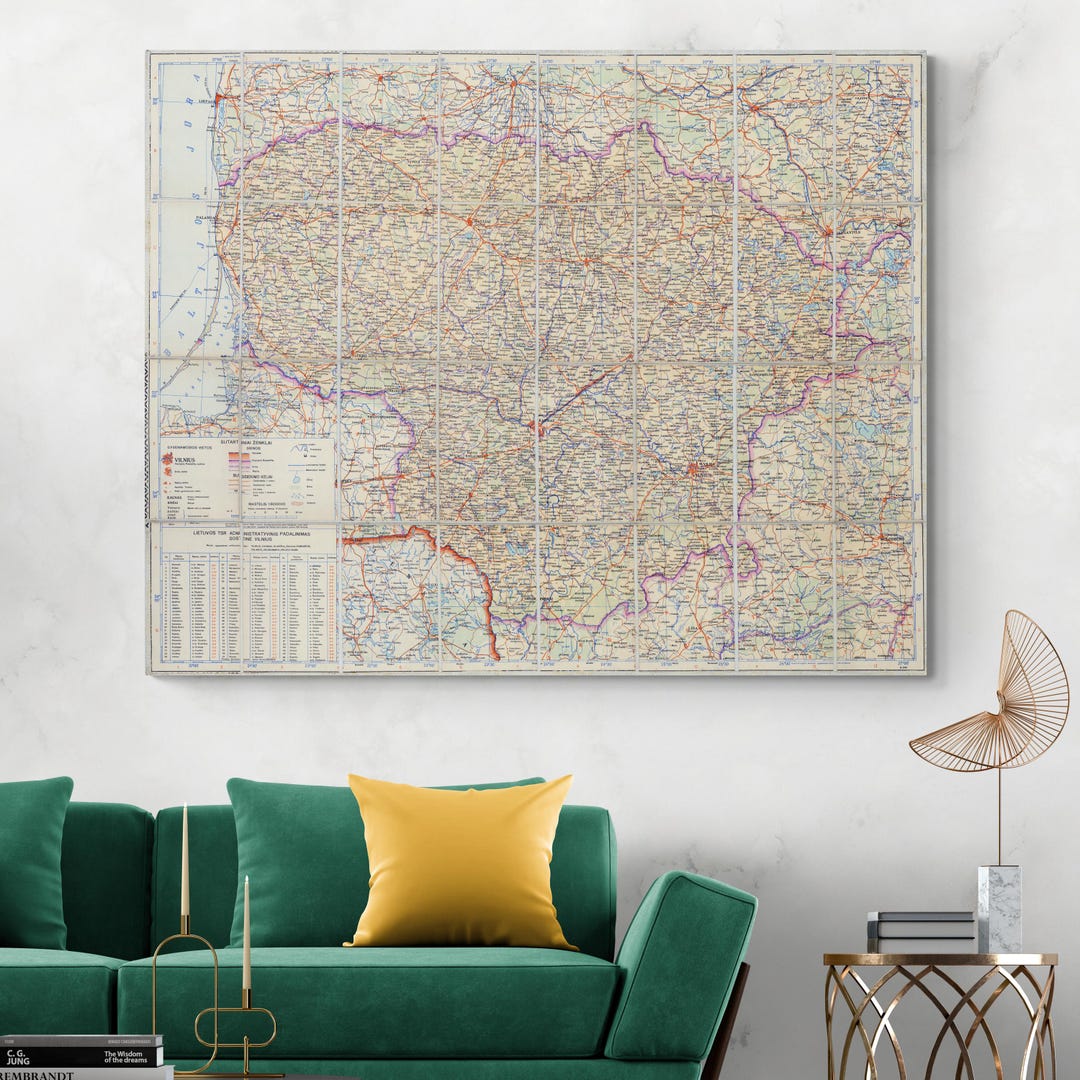 1955 Map of Lithuania – Cold War Era Political and Geographical ...