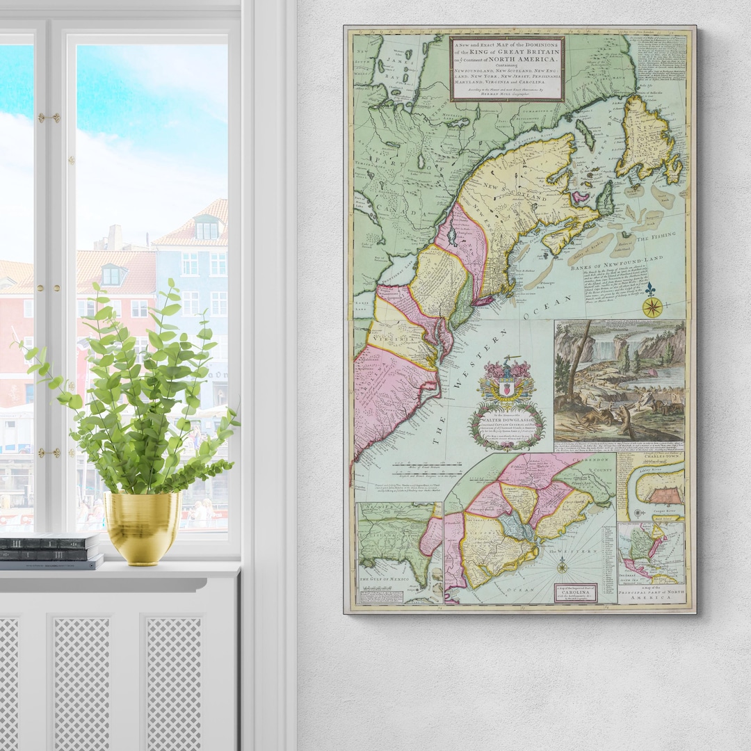1715 Herman Moll Beaver Map – Historic Cartography of British Colonies ...