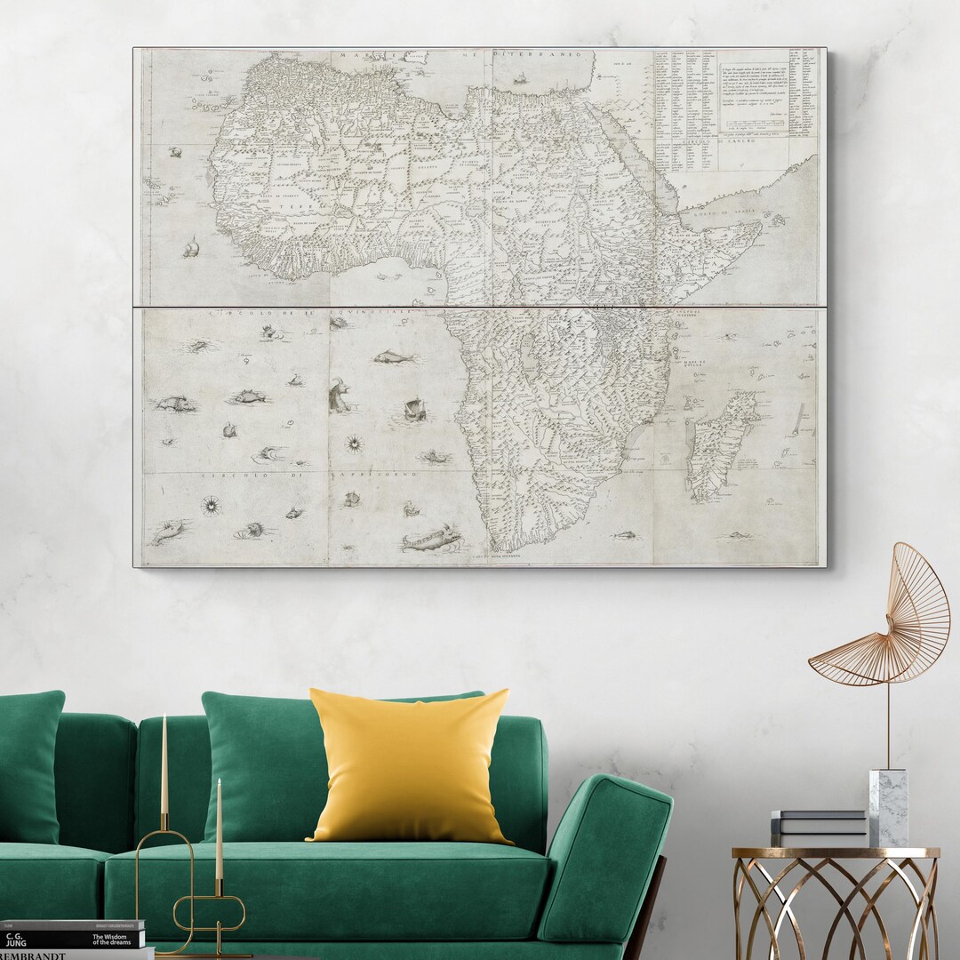 1564 Giacomo Gastaldi Map of Africa – Renaissance Era Italian ...