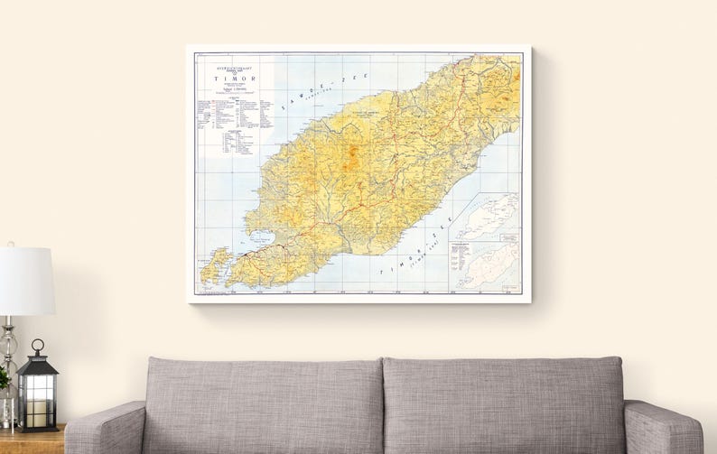 1941 Map of Dutch West Timor – Colonial Indonesian Territory Map ...