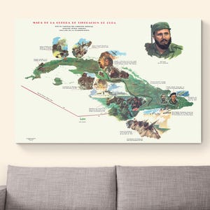 1962 Pictorial Map of the Cuban Revolution – Historic Illustrated ...