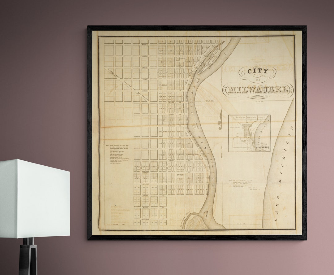 1836 Earliest Map of Milwaukee Wisconsin American History Old - Etsy