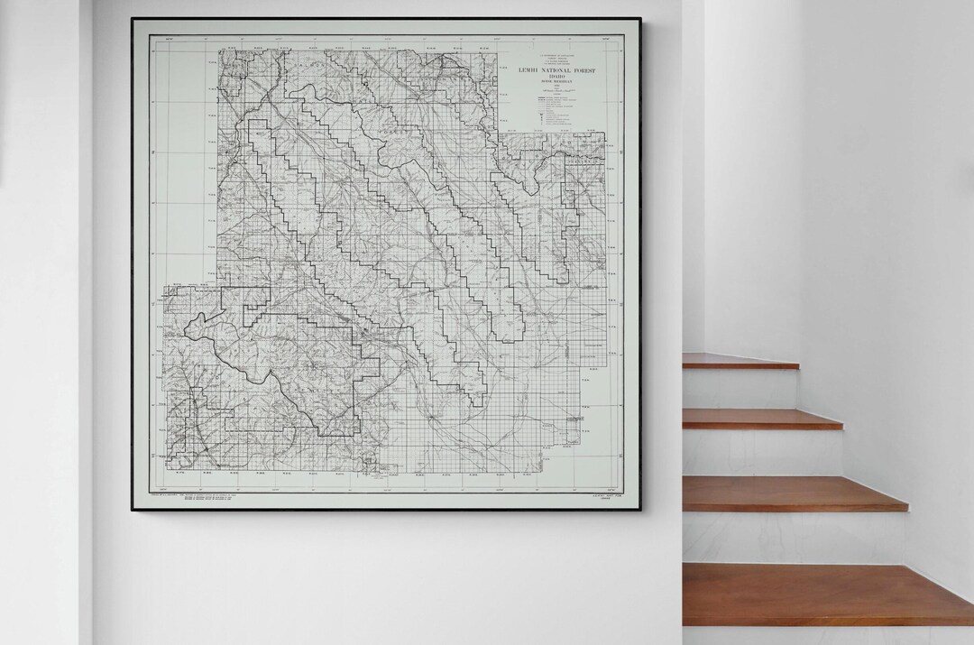1936 Topographical Map of Lemhi National Forest Historical American ...