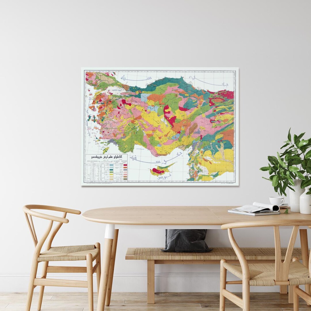 Geological Map of Türkiye Turkey Middle Eastern Anatolian Geography ...