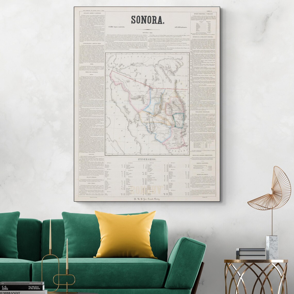 1858 Map of Sonora Mexico – Historic Cartography Depicting Cities ...
