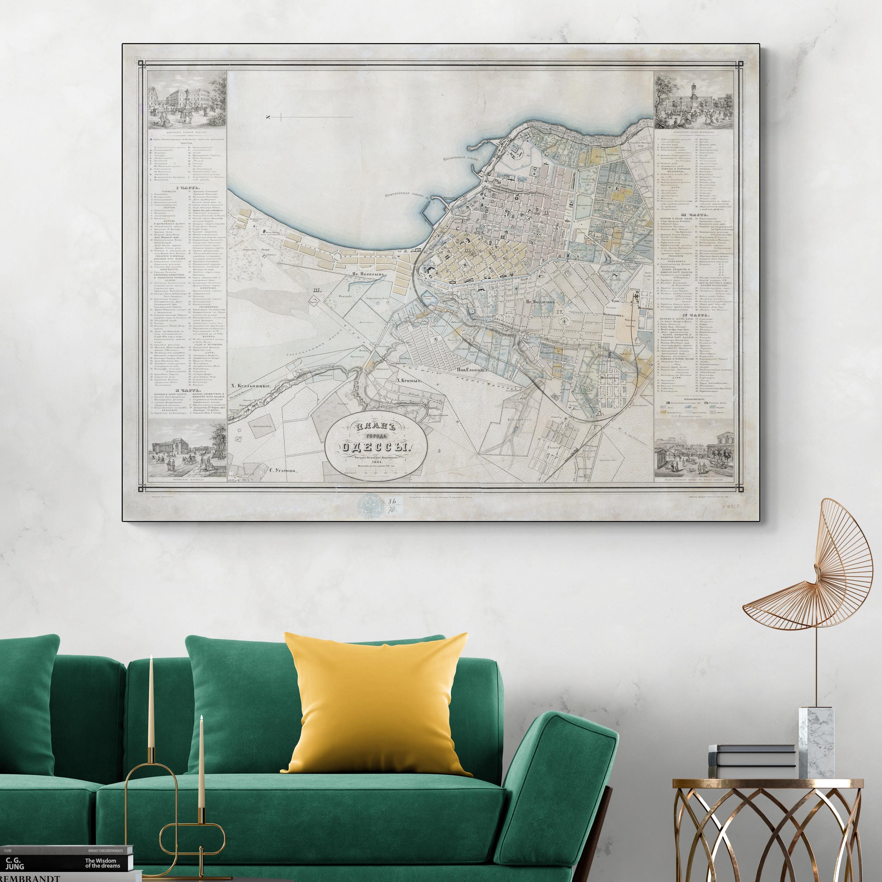 1864 Map of Odessa – Historic Map of Imperial Russian Port City Streets ...