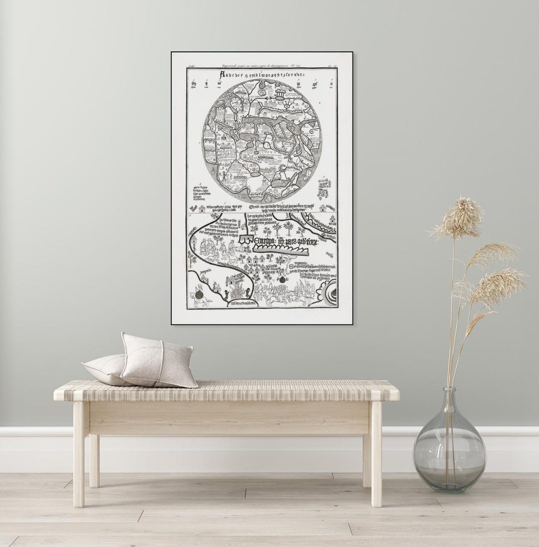 1450 Cardinal Borgia World Map Medieval Mappa Mundi Cartography History ...