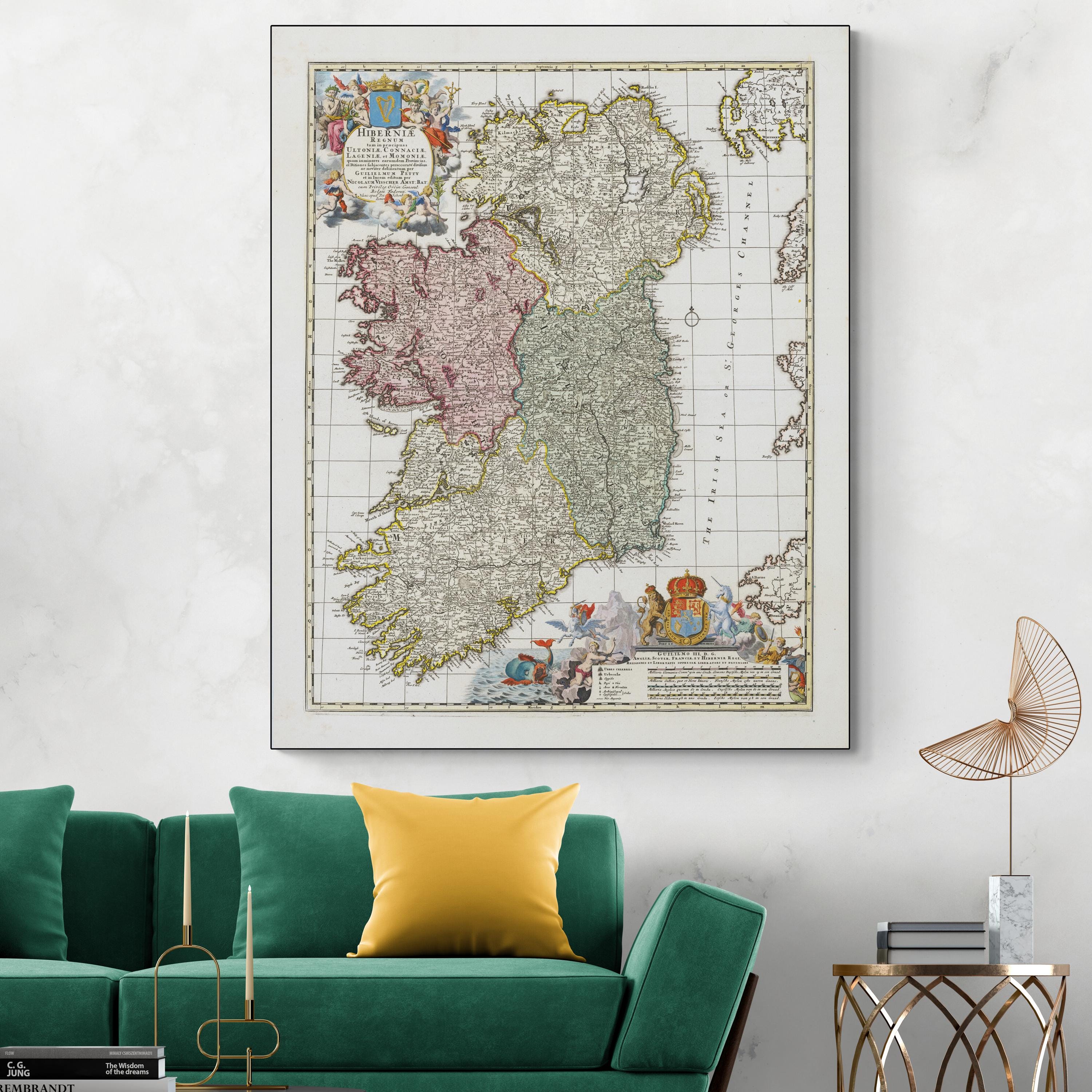 17th Century Down Survey Map of Ireland – Historic Cromwellian-era ...