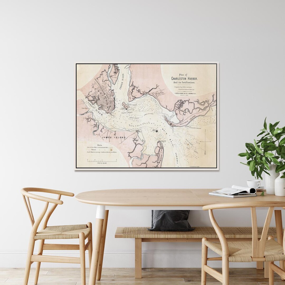 1861 Military Civil War Map of Charleston Harbor and Fort Sumter ...