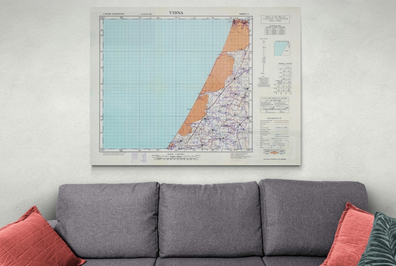 1942 Map of Yibna (tel Yavne) – British Mandate-era Map of Holy Land ...