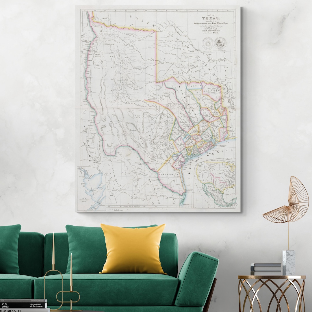 1843 Map of the Republic of Texas – Historic Cartography Depicting ...