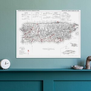 1898 Military Map of Puerto Rico Caribbean Geography Puerto Rican Latin ...